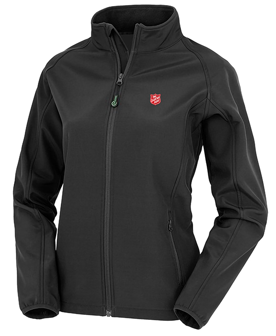 Sustainable Ladies Softshell Jacket Black Salvationist Publishing